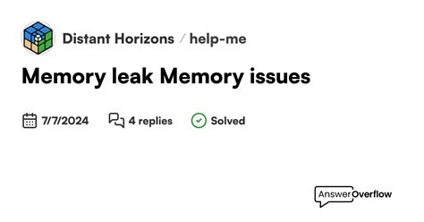 Memory Leak Memory Issues Distant Horizons
