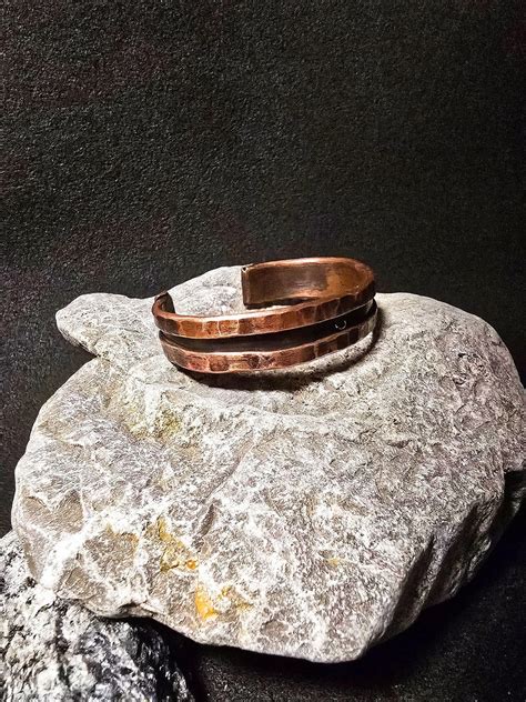 Hammered Copper Bracelet Copper Cuff Bangle Arthritis Bracelet 7th