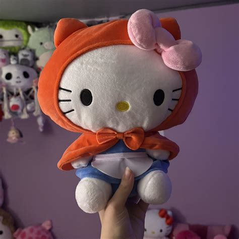 Hello Kitty Red Riding Hood Round One Plush Nwt Depop