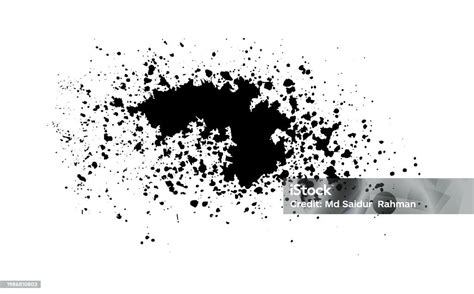 흰색 배경 벡터에 검은 잉크 얼룩 흰색 배경에 검은 잉크 튄 자국 그런 지 브러시 스트로크 벡터 일러스트 레이 션 페인트 튄 흑백 그림 0명에 대한 스톡 벡터 아트 및 기타