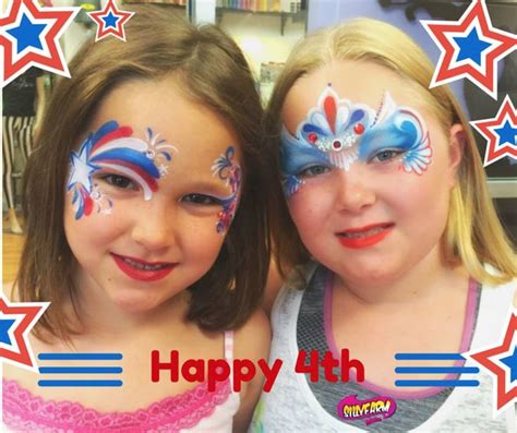 Fourth Of July 4th Red White And Blue Masks Face Painting Face