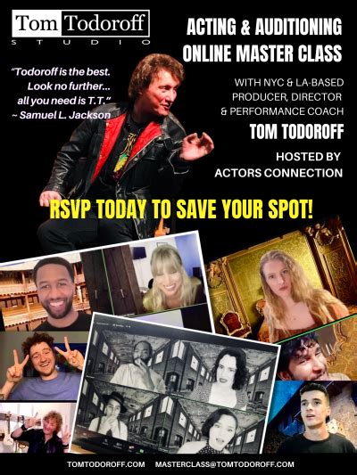 Zoom Free Acting Master Class With Nyc And Hollywood Based Producer