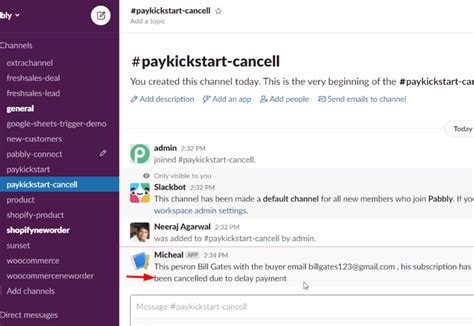 How To Send Slack Message From Cancelled Paykickstart Subscription