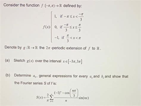 Solved Consider the function f π π R defined by Chegg