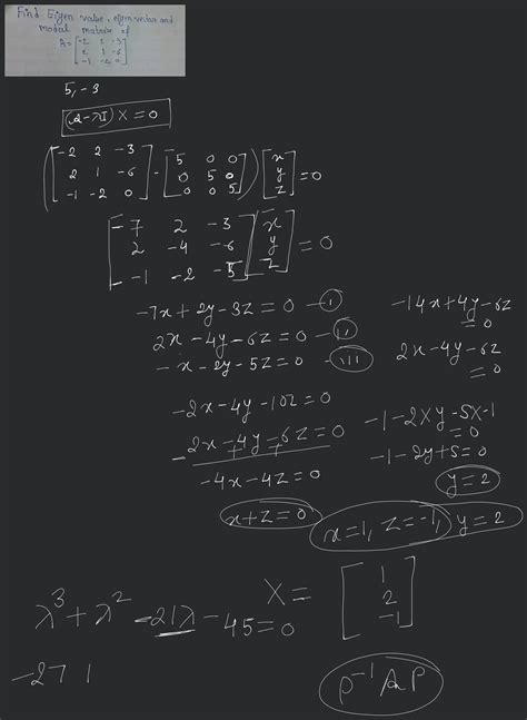 Find Eigen Value Eigen Vectar And Modul Matrix Of Aleft Begin Arra