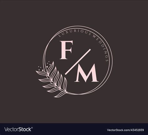 Fm Initials Letter Wedding Monogram Logos Vector Image