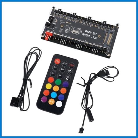 To Fan Multi Way HUB SATA Power Supply V Pin PWM ARGB Addressable Splitter For PC LED