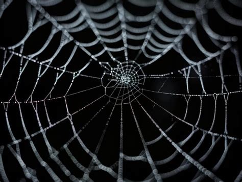 Delicate Spiderweb Glistening Premium Ai Generated Image