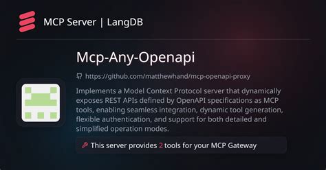 Mcp Any Openapi Langdb
