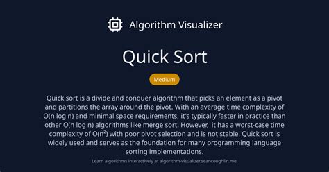 Quick Sort Algorithm Visualizer