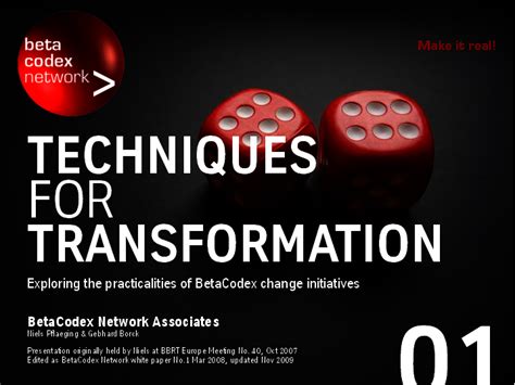 Techniques For Transformation 1