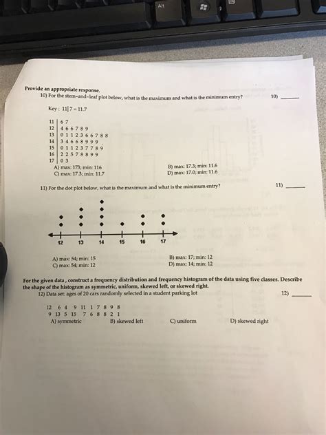 solved for the stem and leaf plot below what is the maximum
