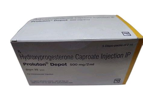 500mg Hydroxyprogesterone Caproate Injection Packaging Size 5 Disposable Pack Dose 2ml At