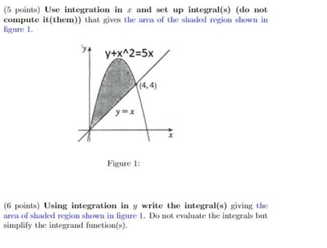 Solved 5 Points Use Integration In X And Set Up Chegg Com