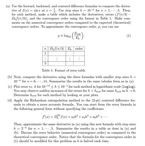 A Use The Forward Backward And Centered