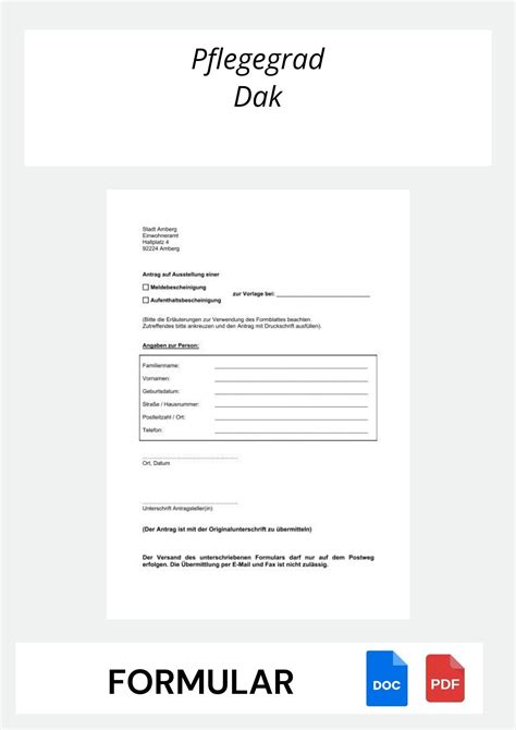 Pflegegrad Beantragen Dak Formular Pdf