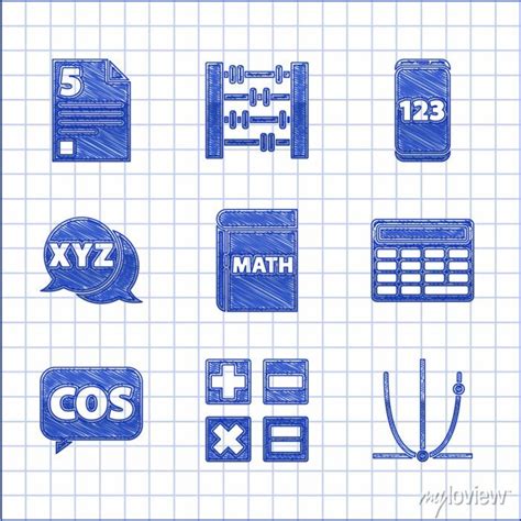 Set Book With Word Mathematics Calculator Graph Schedule Posters