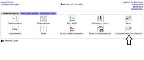 vhost apache création modification et suppression sous webmin