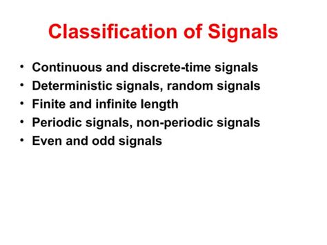 signal and system classifications of systems ppt
