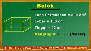 Cara Menghitung Panjang Balok Jika Diketahui Luas Permukaan Lebar Dan