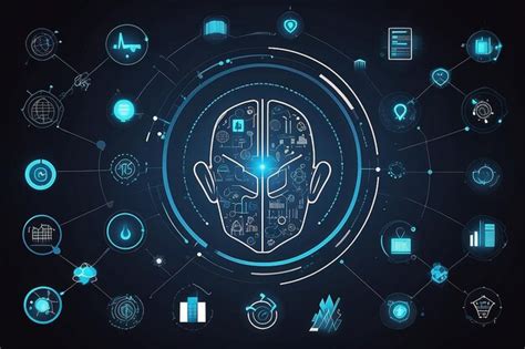 ai big data and business analytics icons represent the integration of