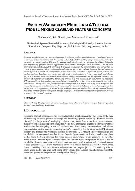 pdf systems variability modeling a textual model mixing class and