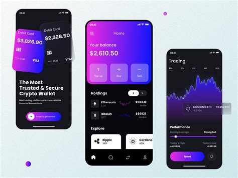 crypto wallet app ui design by disha ravi bhadja on dribbble