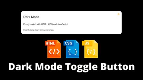 Dark Mode Toggle Button Design With Html Css And Javascript