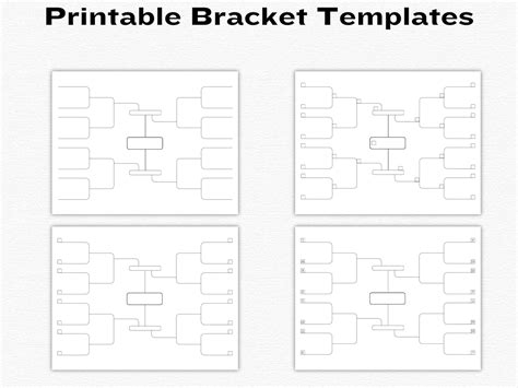 16 Slot Blank Tournament Bracket Template Pdf Instant Download