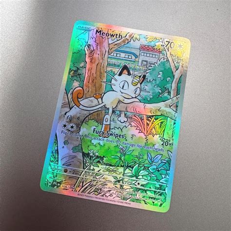 Meowth Full Art Card Etsy