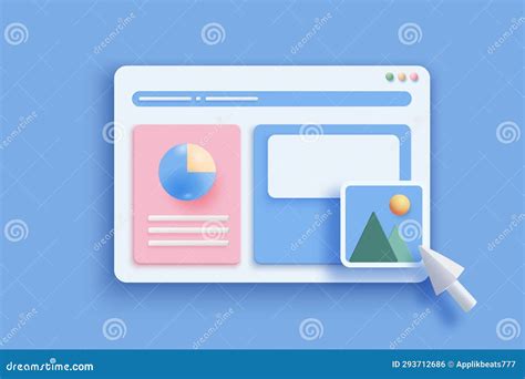 Online Applications Concept Webpage Image And Chart With Mouse Arrow
