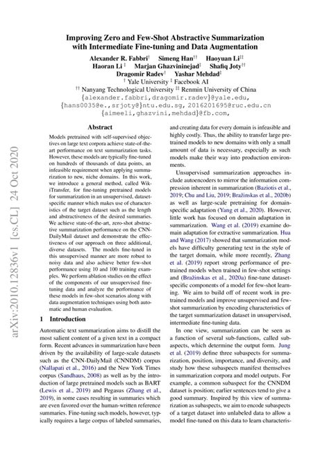 Improving Zero And Few Shot Abstractive Summarization With Intermediate Fine Tuning And Data