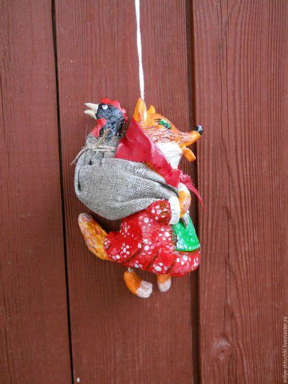 Лисичка и Петух елочная игрушка