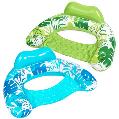 Sloosh Inflatable Pool Floats Adult2 Pack Pool Chairs With Cup Holders