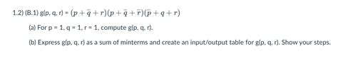 Solved 12 B1 Gpqrpqˉrpqˉrˉpˉqr A For