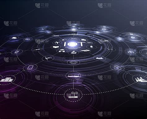 物联网 Iot 和联网概念的连接设备。蜘蛛网般的网络连接
