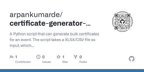 GitHub Arpankumarde Certificate Generator Python A Python Script That Can Generate Bulk