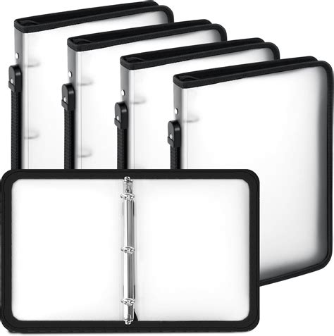 Teling 4 Pcs 1 Inch Clear Zipper Binder With 3 Ring Zipper
