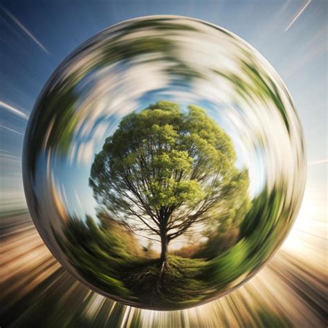 A Tree In A Ball That Has A Tree In It Premium Ai Generated Image