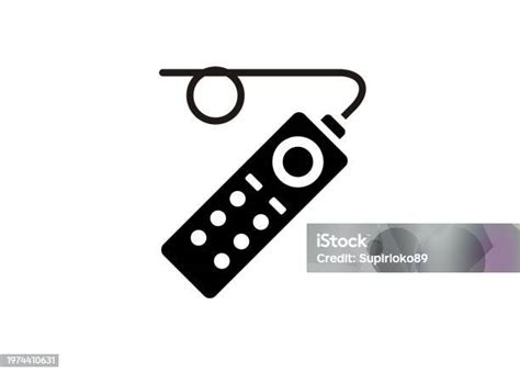 Wired Remote Controller Simple Illustration In Black And White Stock