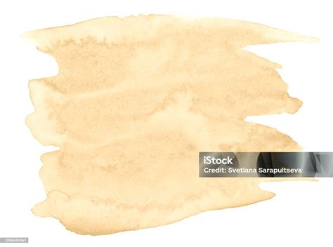 베이지 색 수채화 맑은 테두리와 자연 스플래시파스텔 배경 모래 색 수채화 브러시 얼룩 공간을 복사합니다 거친에 대한 스톡 사진 및 기타 이미지 Istock