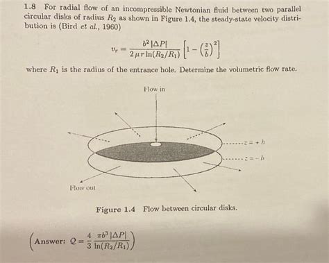 Solved For Radial Flow Of An Incompressible Newtonian Chegg