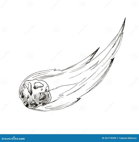 Hand Drawn Flying Meteorite Icon Stock Illustration Illustration Of Design Meteorite 267178492