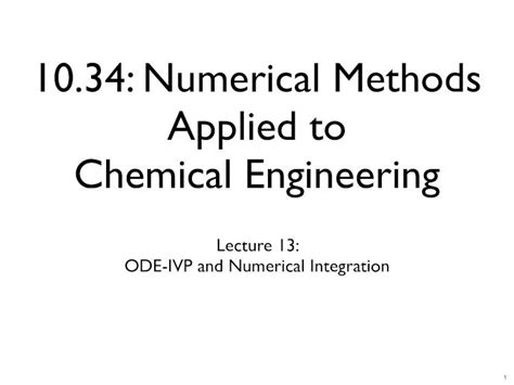 PDF Numerical Methods Applied To Chemical Engineering Chemical Engineering Recap