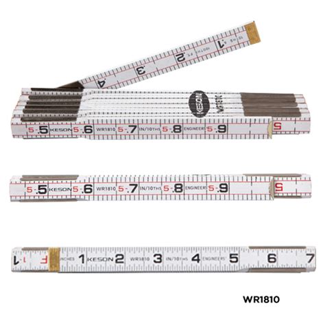 Keson 6 Wood Folding Ruler Engineers Scale In 10th And Inches