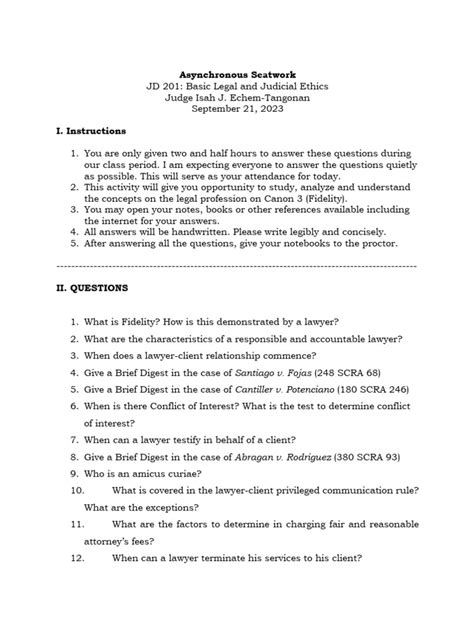 asynchronous seatwork pdf