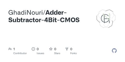 GitHub GhadiNouri Adder Subtractor Bit CMOS