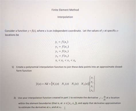 Solved Finite Element Method Interpolation Consider A Chegg