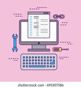 Develop Computer Codes Stock Vector Royalty Free 695307586 Shutterstock
