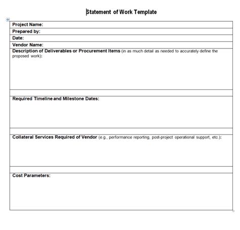 16 Editable Statement Of Work Sow Templates Word Excel Formats
